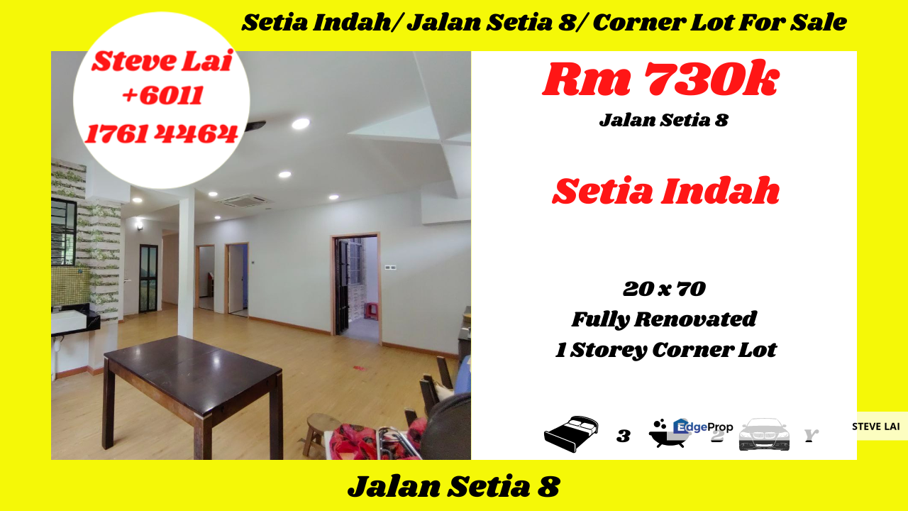 Setia Indah/ Jalan Setia 8/ Corner Lot For Sale for Sale @RM730,000 By ...