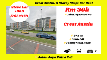 Crest Austin/ 4 Storey Shop/ For Rent for Rental @RM30,000 By STEVE LAI ...