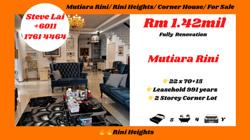 Mutiara Rini/ Rini Heights/ Corner House/ For Sale for Sale @RM1 ...