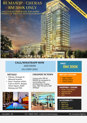 TERMURAH rumawip miharja CHERAS 3R 2B 1Balcony for Sale @RM300,000 By ...