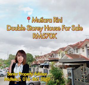 Skudai Taman Mutiara Rini Double Storey House For Sale for Sale @RM570 ...