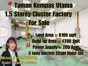 Taman Kempas Utama 1.5 Storey Cluster Factory For Sale for Sale @RM2 ...