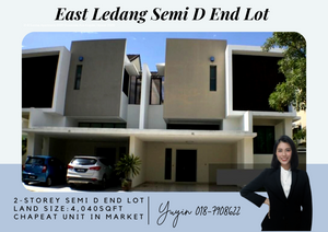 East Ledang 2 storey Semi D End Lot Cheapest unit for Sale @RM1,200,000 ...