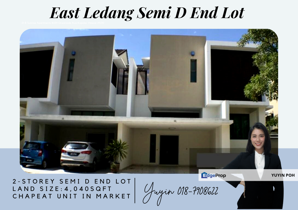 East Ledang 2 storey Semi D End Lot Cheapest unit for Sale @RM1,200,000 ...
