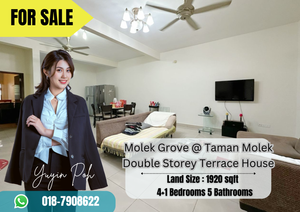 Molek Grove @ Taman Molek Double Storey Terrace House for Sale @RM999 ...