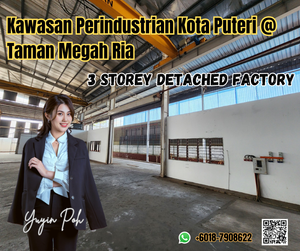 Kawasan Perindustrian Kota Puteri @ Taman Megah Ria 3 Storey Detached Factory for Rental @RM24 ...