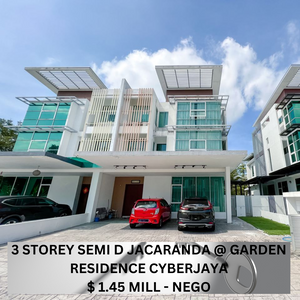 3 STOREY SEMI D JACARANDA @ GARDEN RESIDENCE CYBERJAYA, FURNISHED for ...