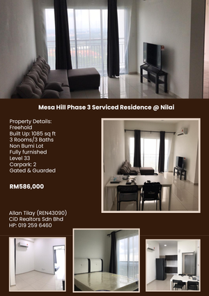 Mesa Hill Phase 3 Serviced Residence @ Nilai for Sale @RM586,000 By ...