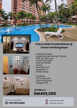 Putra Indah Condominium @ Taman Serdang Raya for Sale @RM469,000 By ...