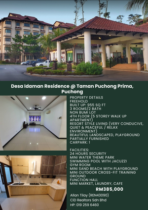 Desa Idaman Residence @ Taman Puchong Prima, Puchong for Sale @RM385 ...
