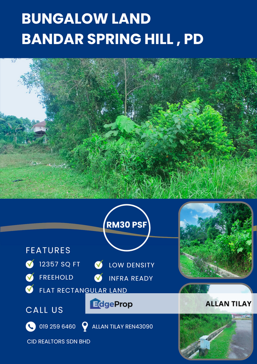 Port Dickson Bandar Spring Hill Bungalow Lot for Sale @RM370,710 By ...