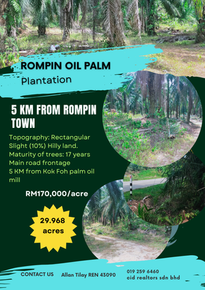 Rompin Oil Palm Plantation for Sale @RM5,094,560 By ALLAN TILAY ...