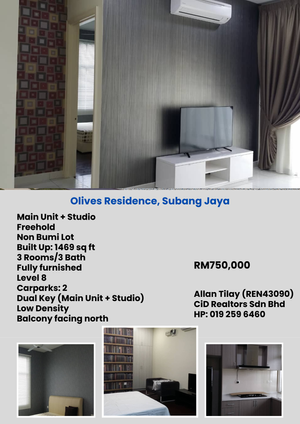 Subang Jaya Olives Residence for Sale @RM750,000 By ALLAN TILAY | EdgeProp.my