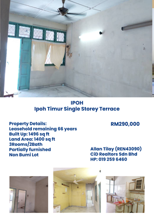 Ipoh Taman Ipoh Timur Single Storey Terrace for Sale @RM290,000 By ...