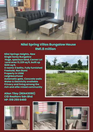 Nilai Spring Villas Bungalow House for Sale @RM1,800,000 By ALLAN TILAY ...