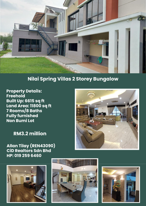 Nilai Spring Villas 2 Storey Bungalow for Sale @RM3,200,000 By ALLAN ...