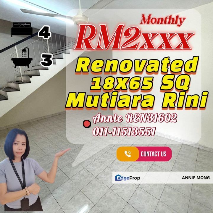 Renovated with Good Condition Mutiara Rini For Sale for Sale @RM480,000 ...