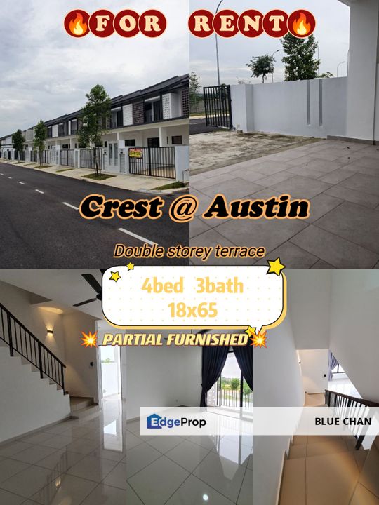 Crest @ Austin Double Storey Terrace 4bed 3bath for Rental @RM1,400 By ...
