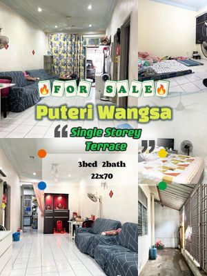 Puteri Wangsa Single Storey Terrace 3bed 2bath for Sale @RM390,000 By ...