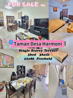 Tmn Desa Harmoni Single Storey Terrace 3bed for Sale @RM490,000 By BLUE ...