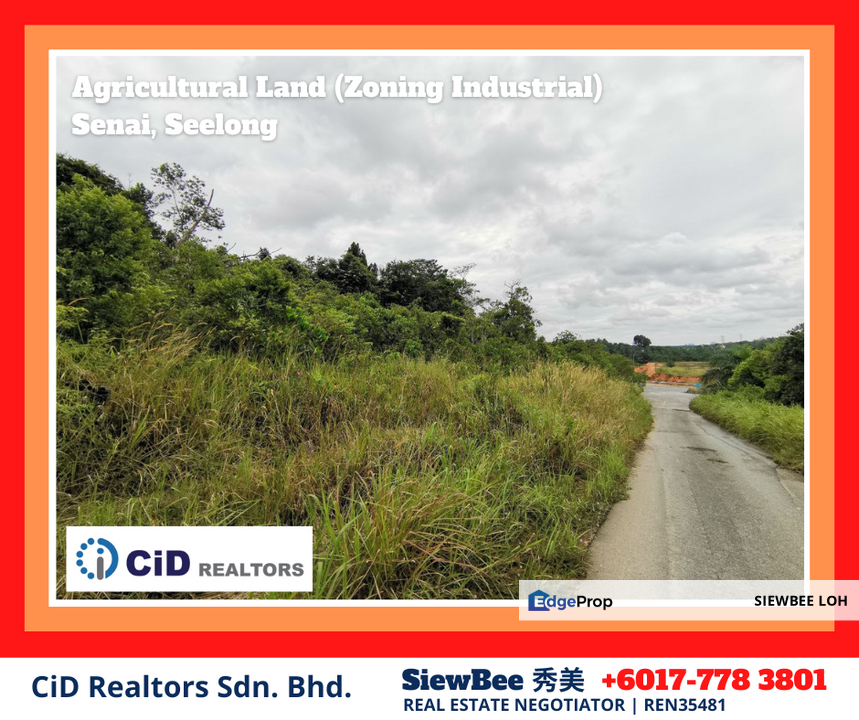 Senai / Seelong Agricultural Land (Zoning Industrial) for Sale @RM3 ...