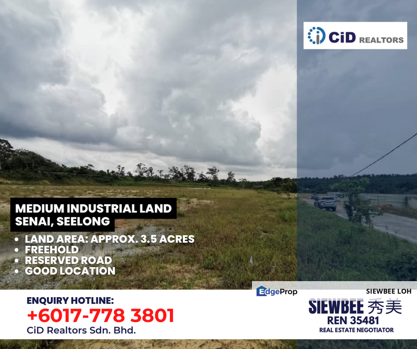 Seelong Medium Industrial Land for Sale @RM5,488,560 By SIEWBEE LOH ...