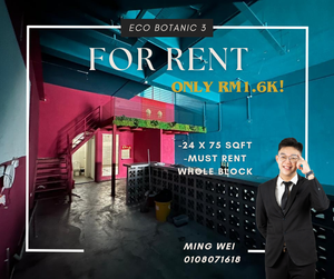 Eco Botanic 3 Storey Shop Lot for Rent for Rental @RM16,000 By MING WEI ...