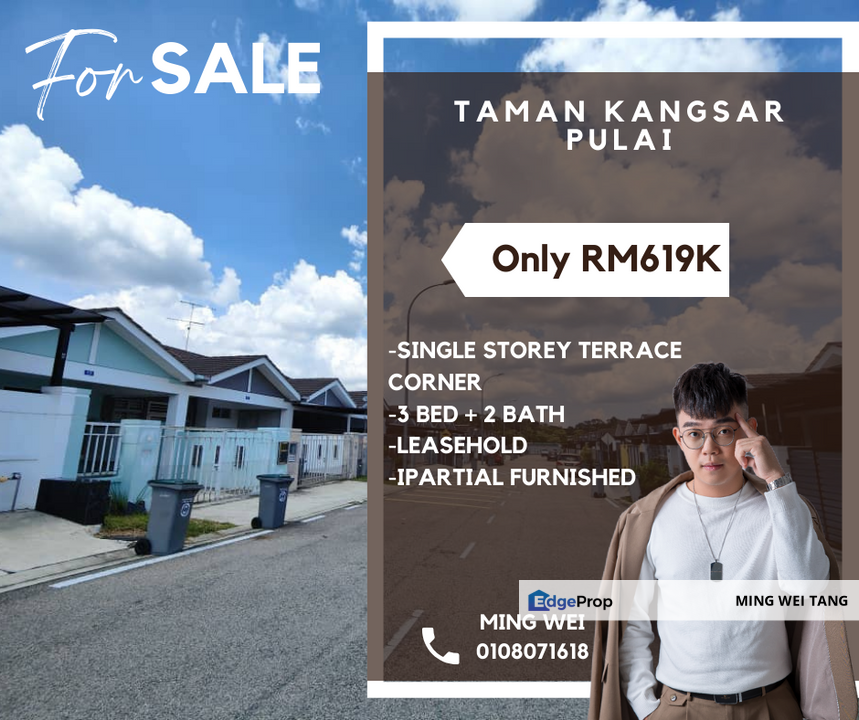 Kangkar Pulai Single Storey Terrace Corner House for Sale for Sale ...