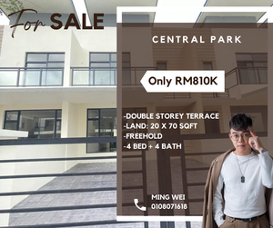 Central Park Double Storey Terrace House for Sale for Sale @RM810,000 ...
