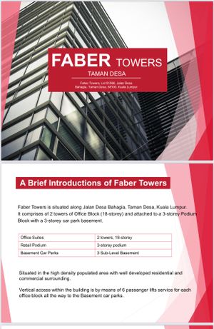 FABERTower Taman DESA from 1k sqft to 20k sqft for Rental @RM4,800 By ...