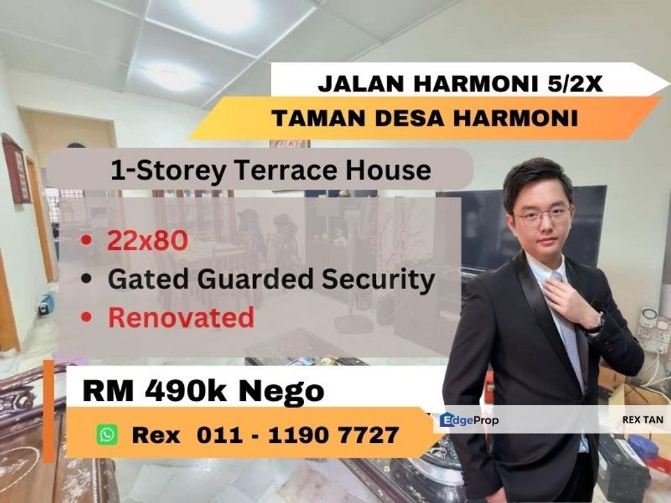 Gated Guarded 22x80 Single Storey House at Taman Desa Harmoni, Molek ...