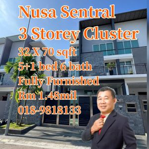 Nusa Sentral 3 Storey Cluster for Sales for Sale @RM1,480,000 By JONY ...