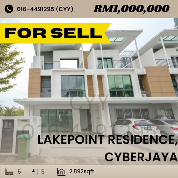 Lake Point Residence 3 Storey Terrace, Cyberjaya FOR SALE for Sale @RM1 ...