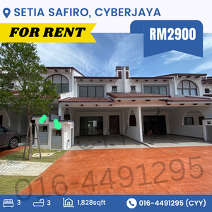 SETIA SAFIRO 2 Storey Terrace Landed, Cyberjaya FOR RENT for Rental ...