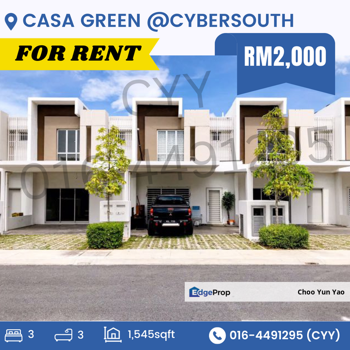 Casa Green @ Cybersouth 2 Storey landed FOR RENT for Rental @RM2,000 By ...
