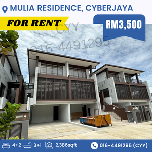 Mulia Residences 3 Storey landed, Cyberjaya FOR RENT for Rental @RM3 ...