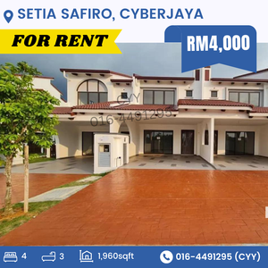 Setia Safiro 2 Storey Cyberjaya, FOR RENT for Rental @RM4,100 By Choo ...