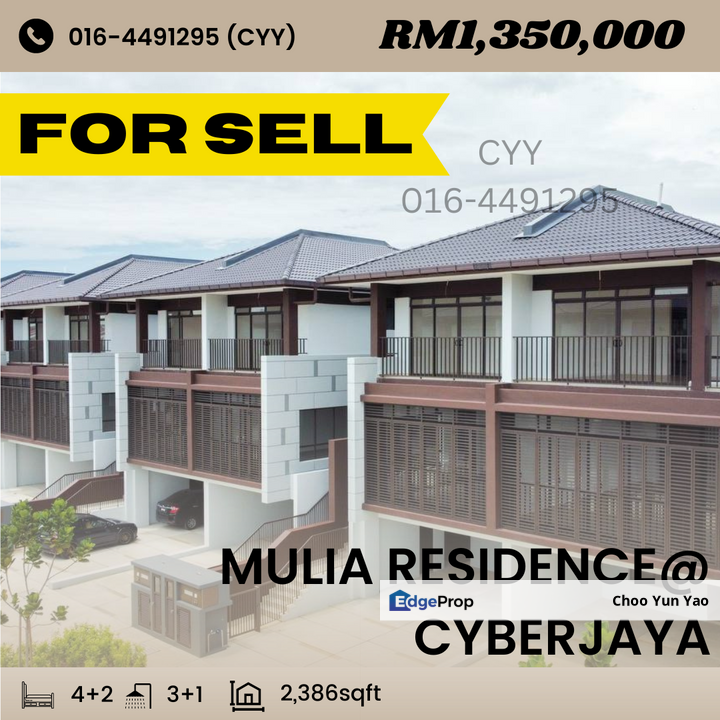 The Mulia Residences 3 Storey Terrace, Cyberjaya FOR SALE for Sale @RM1 ...