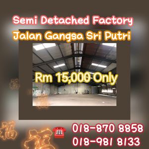 Semi-D factory @ jalan Gangsa kulai for Rental @RM15,000 By ARNCH FOO ...
