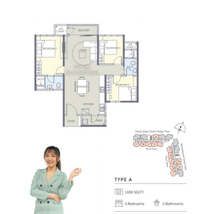 Trinity Wellnessa, Ampang, Selangor, A2-08-05, Type A, 3 Bedroom, KL ...