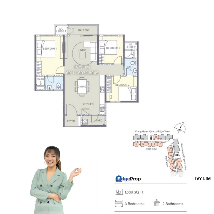 Trinity Wellnessa, Ampang, Selangor, A2-08-05, Type A, 3 Bedroom, KL Freehold Condo for Sale ...