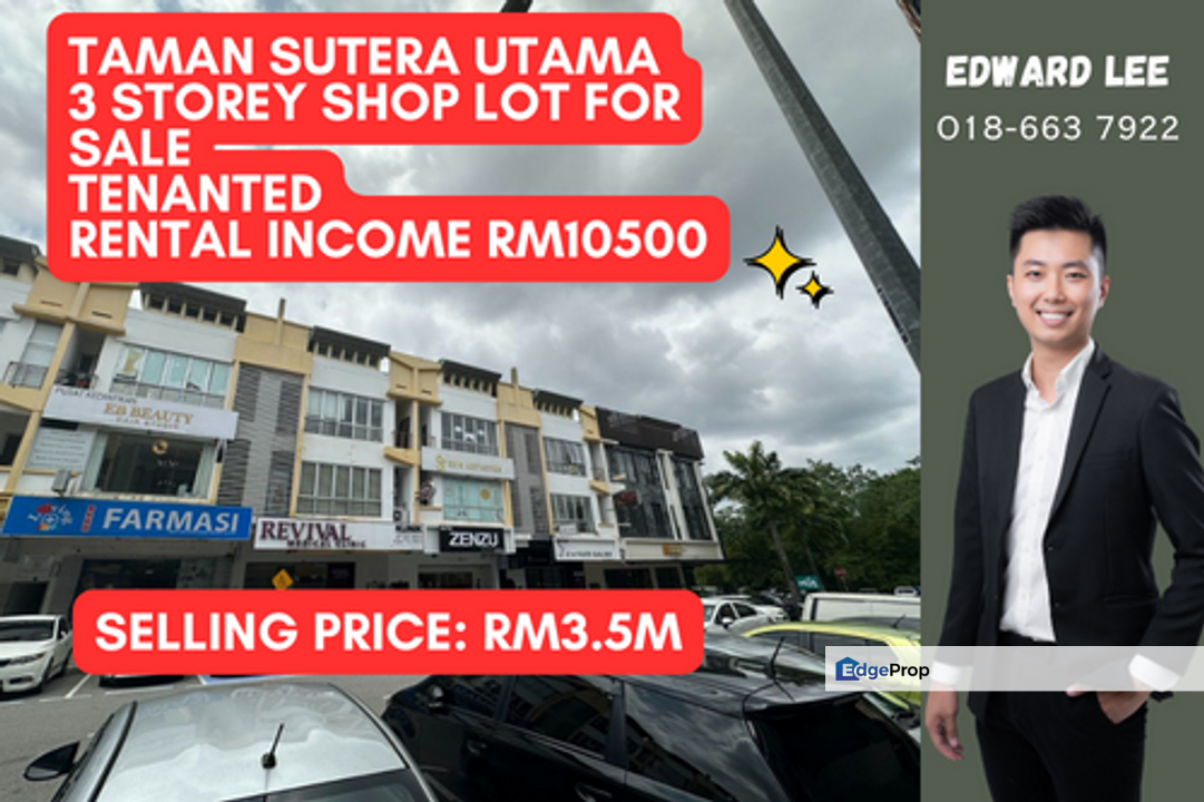 Taman Sutera Utama 3 Storey Shop lot For Sale ! Total Rental Income ...