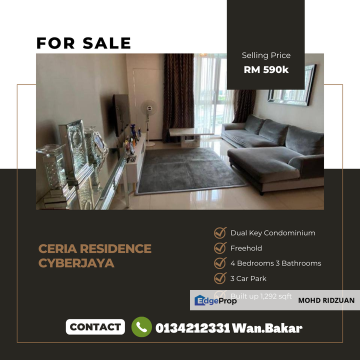 Dual-Key Condominium Ceria Residence Cyberjaya for Sale @RM590,000 By ...