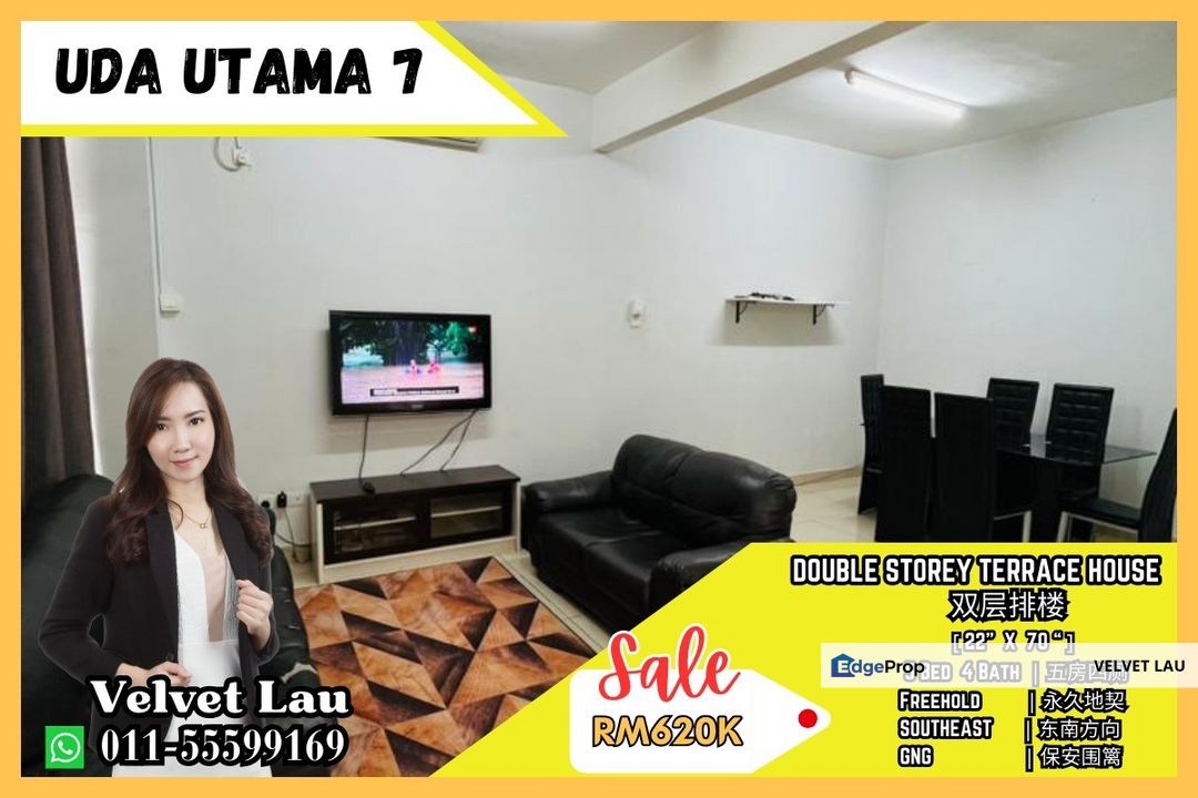 Bandar Uda Utama Double Storey Terrace House for Sale for Sale @RM620,000 By VELVET LAU ...