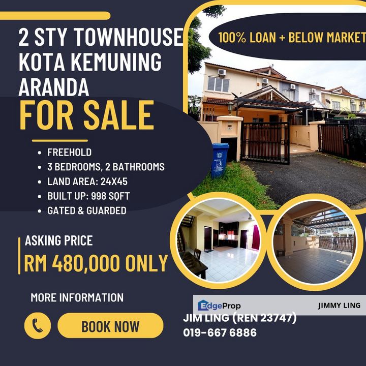 Anggerik Aranda Double Storey Townhouse, End Lot, 110% LOAN for Sale ...