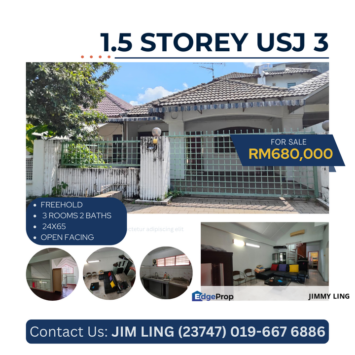 1.5sty USJ 3, Gated & Guarded, 24x65 for Sale @RM680,000 By JIMMY LING | EdgeProp.my