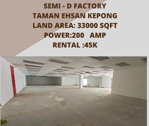 Taman Ehsan Kepong Industrial Park segambut Kepong za for Rental @RM45,000 By VIVIENNE YAP ...