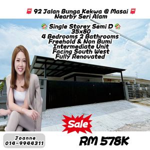 Single Storey Semi D House @ 92 Jalan Bunga Kekwa, Taman Bunga Raya ...