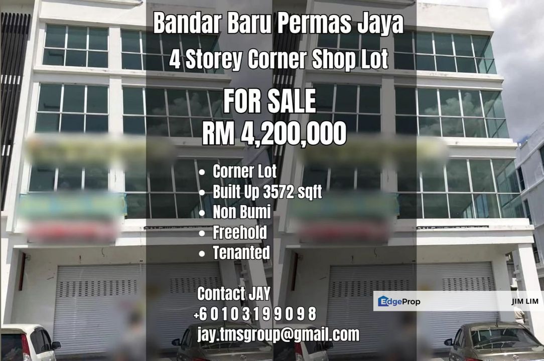 Permas Jaya 4 Storey Shoplot Corner Lot For Sale for Sale @RM4,200,000 ...