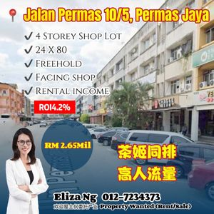 Permas Jaya Jalan Permas 10 High ROI Four Storey Shop lot for Sale for ...